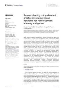 Reward shaping using directed graph convolution neural networks for reinforcement learning and ...